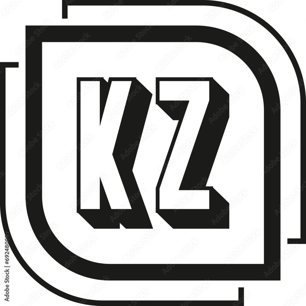 KZ letter logo design on white background. KZ logo. KZ creative ...