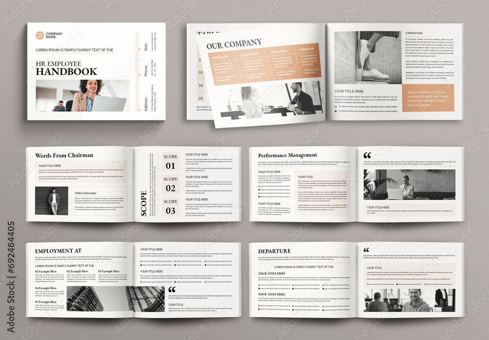 HR Employee Handbook Template Landscape Stock Template | Adobe Stock