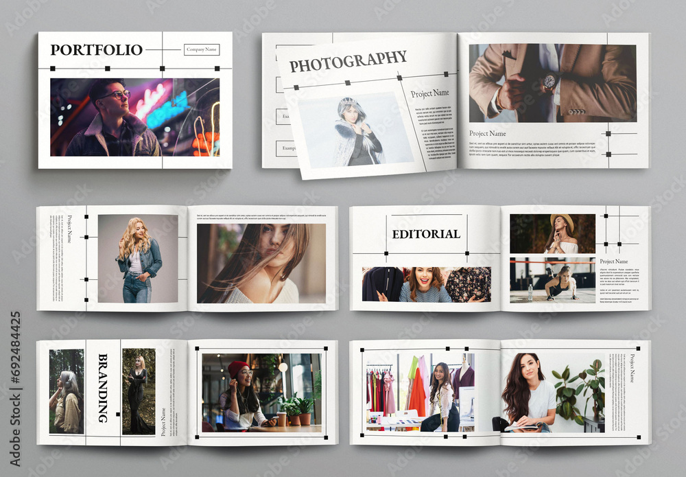 Portfolio Layout Design Landscape Stock Template | Adobe Stock