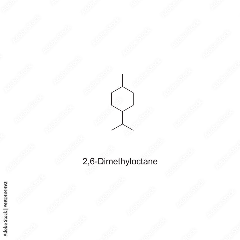 2,6-Dimethyloctane skeletal structure diagram.Monoterpene ketone ...