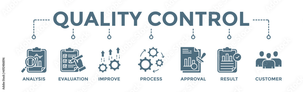 Quality control banner web icon vector illustration concept for product ...