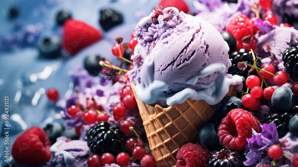 refreshing cold ice cream illustration sweet dessert, frozen tasty ...
