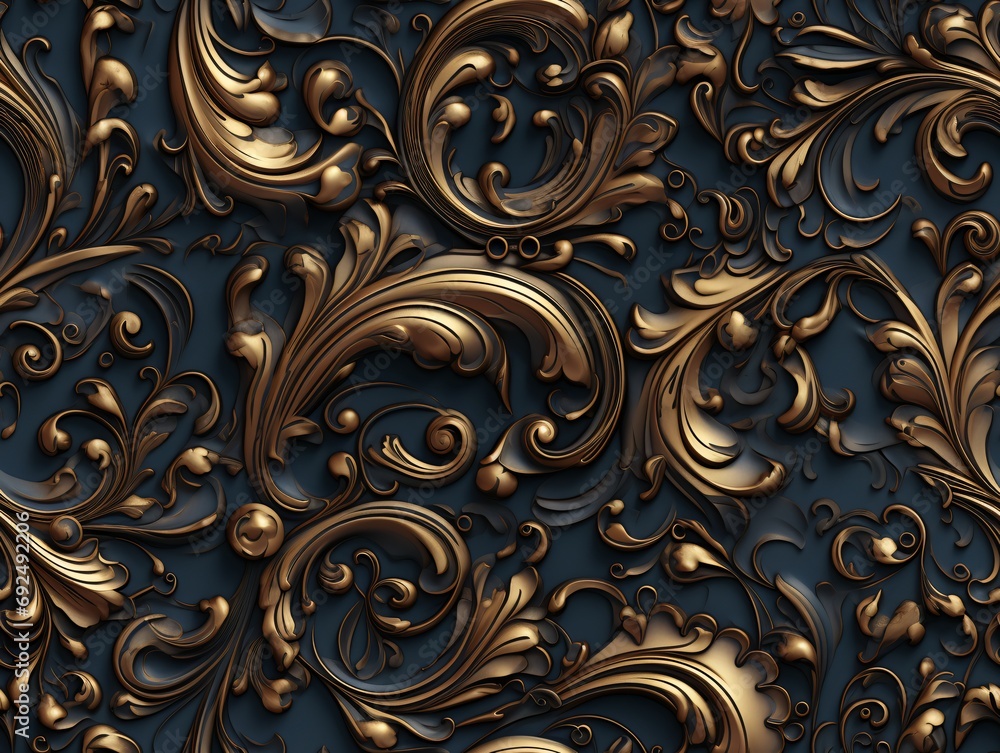 Seamless barocco scrollwork pattern venzel and whorl Royal vintage ...
