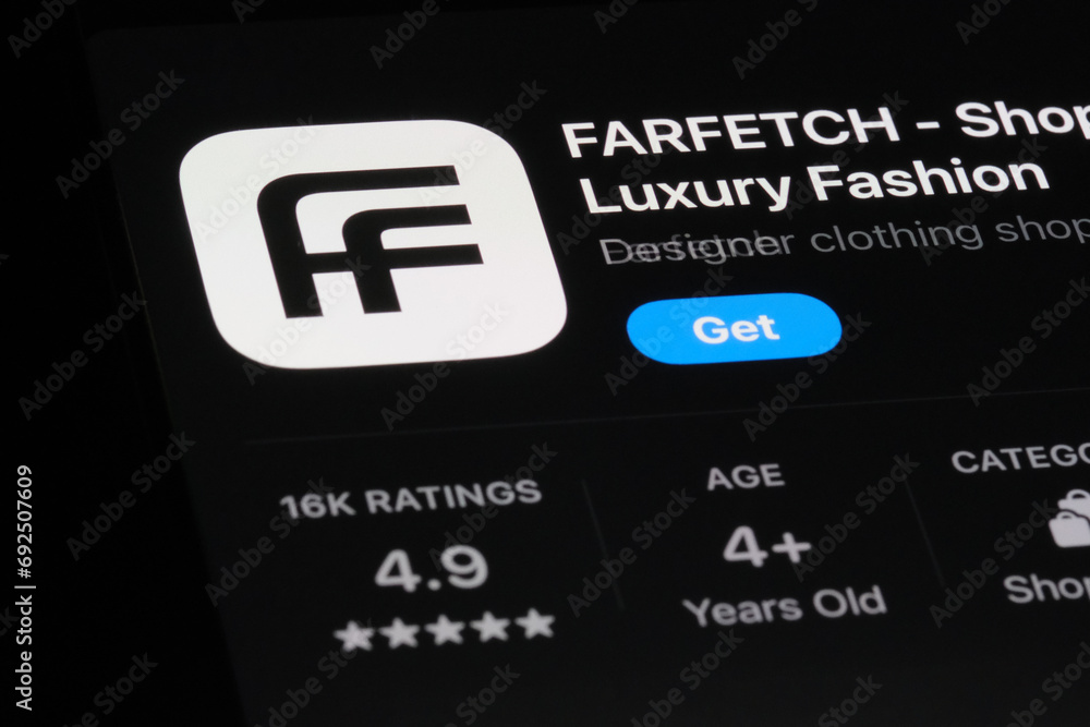Shanghai,China-Dec.12 2023: Farfetch company app icon and brand logo sign. Stock Photo | Adobe Stock