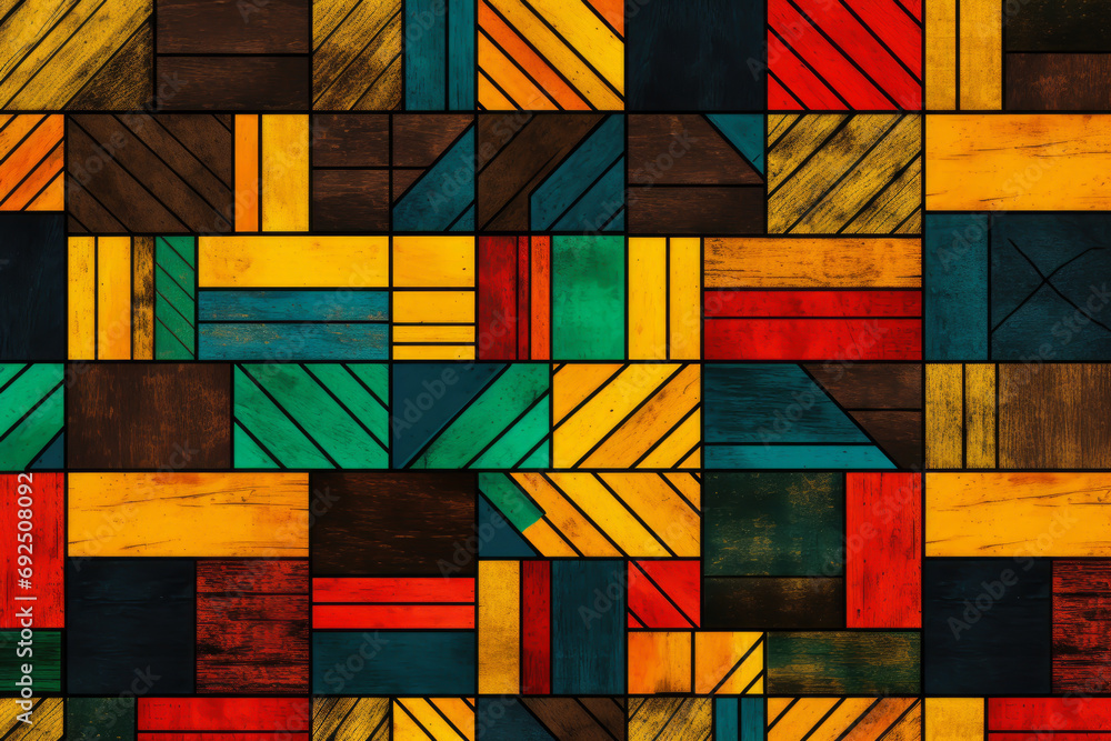 Wallpaper inspired by the colorful and geometric patterns of Kente ...