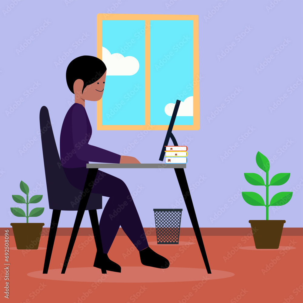 Immerse your audience in scene of focused productivity with detailed ...