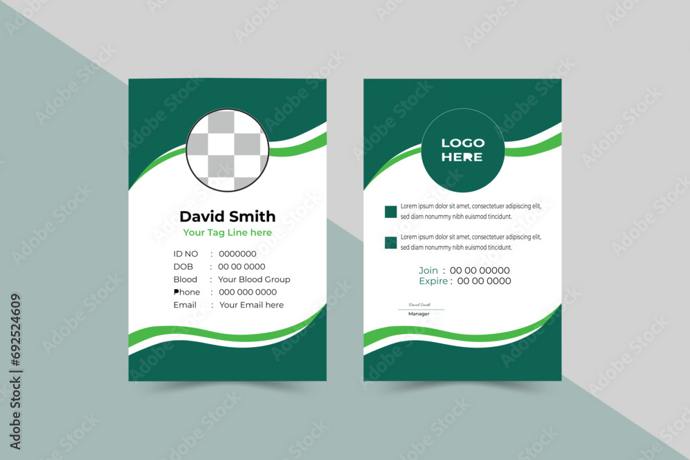 Modern and creative corporate id card template with an author photo ...