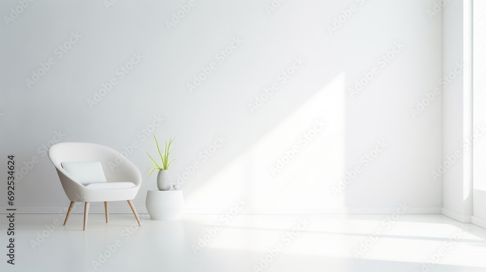 empty wall space for mock up, copy space or free place for text. Light ...