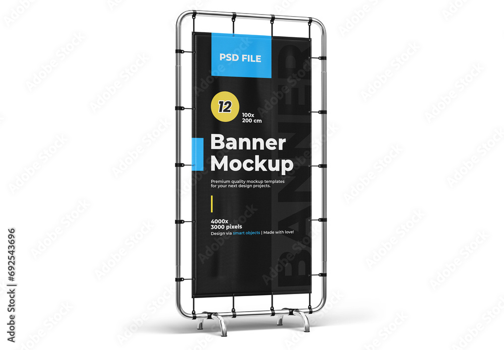 Vertical Vinyl Banner Mockup Stock Template | Adobe Stock
