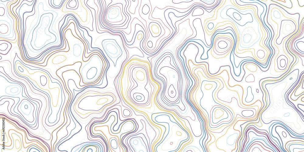 Imitation of a geographical map, Colorful topographic contour line ...