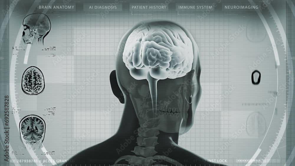 Futuristic Technological Interface Analyzing Human Brain Anatomy and ...