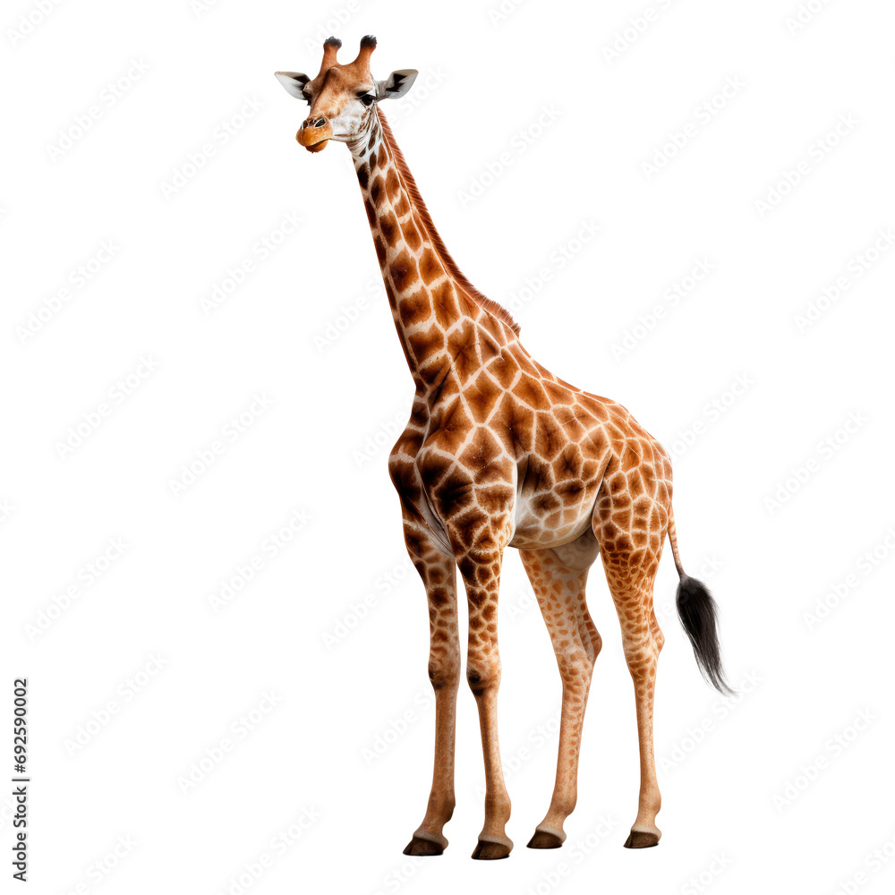 Full body image of a giraffe isolated on transparent background.AI ...