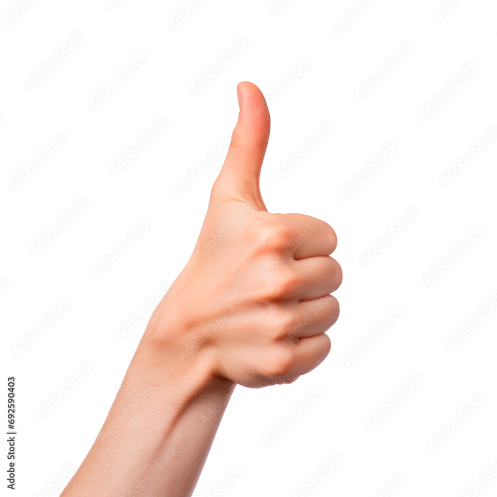 Hand showing thumbs up isolated on transparent background. AI generated ...