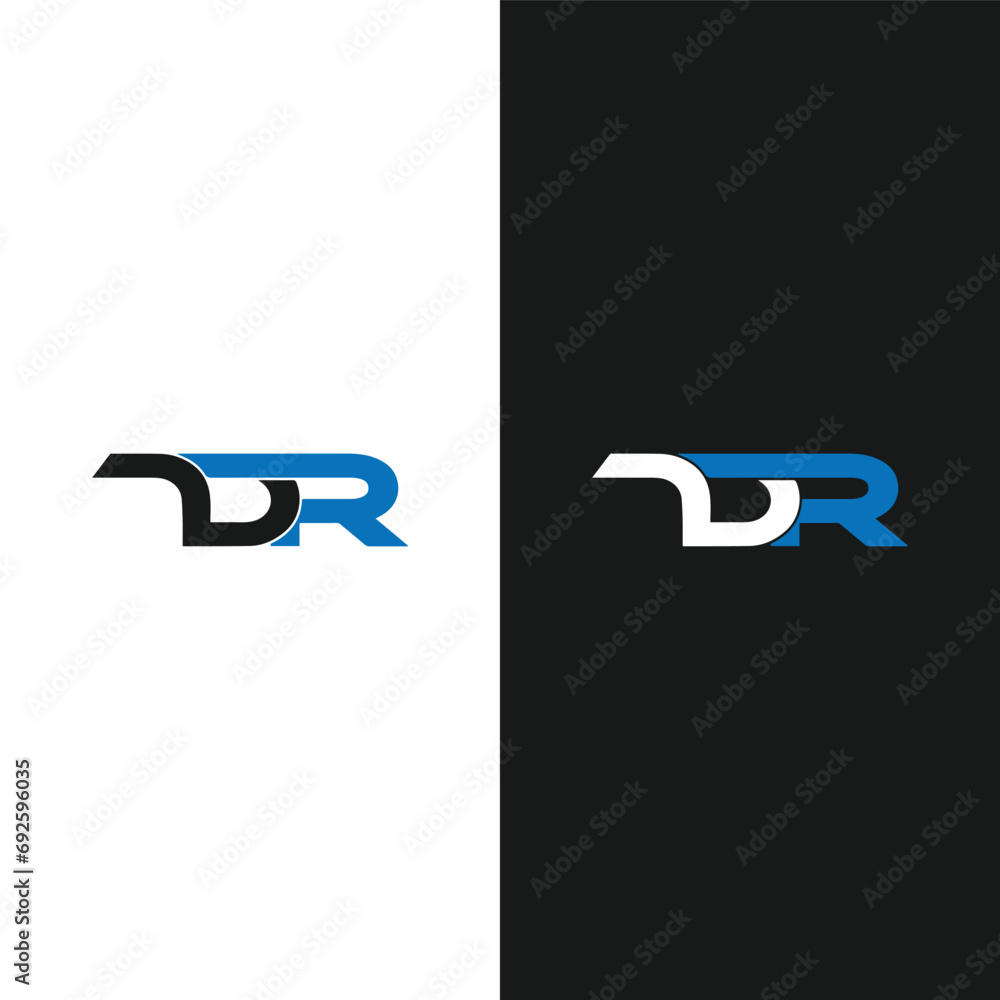 DR logo. D R design. White DR letter. DR, D R letter logo design ...