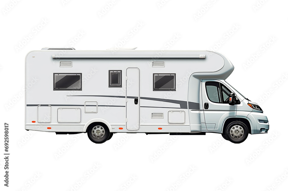 Side view of a median motorhome isolated on a cutout PNG transparent ...
