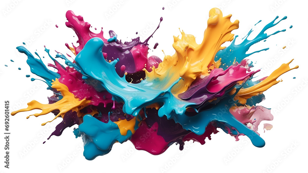 Colorful paint splash isolated on white background Stock Photo | Adobe ...