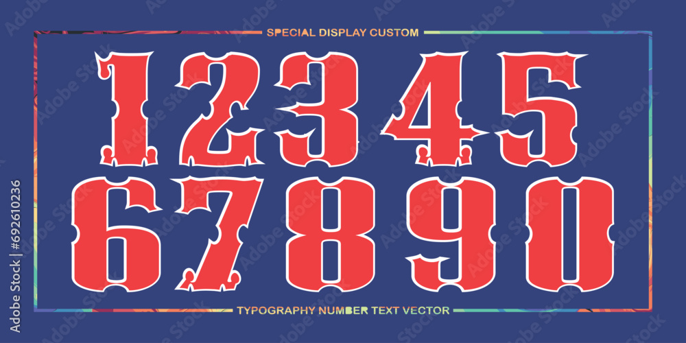 assorted digital custom vector numbers. minimum. Color gradation. Dark ...
