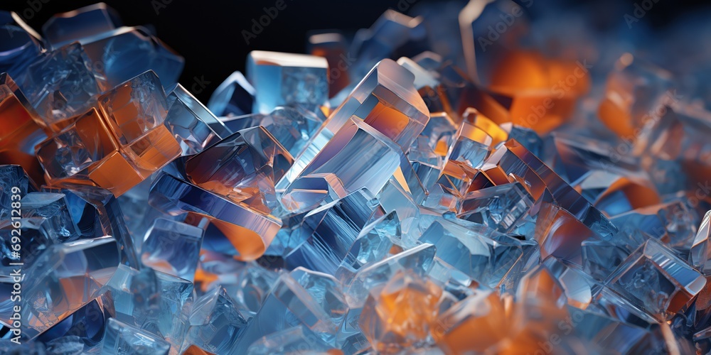 High-detail microscopic view of crystalline structures , concept of ...