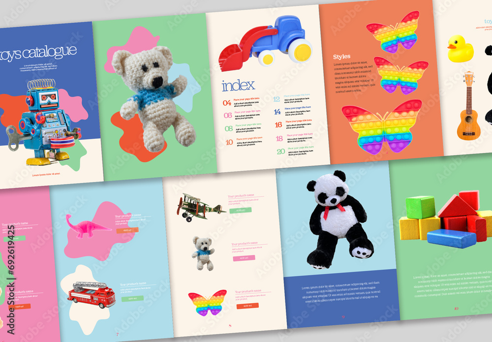 Toy Catalog Layout Stock Template | Adobe Stock