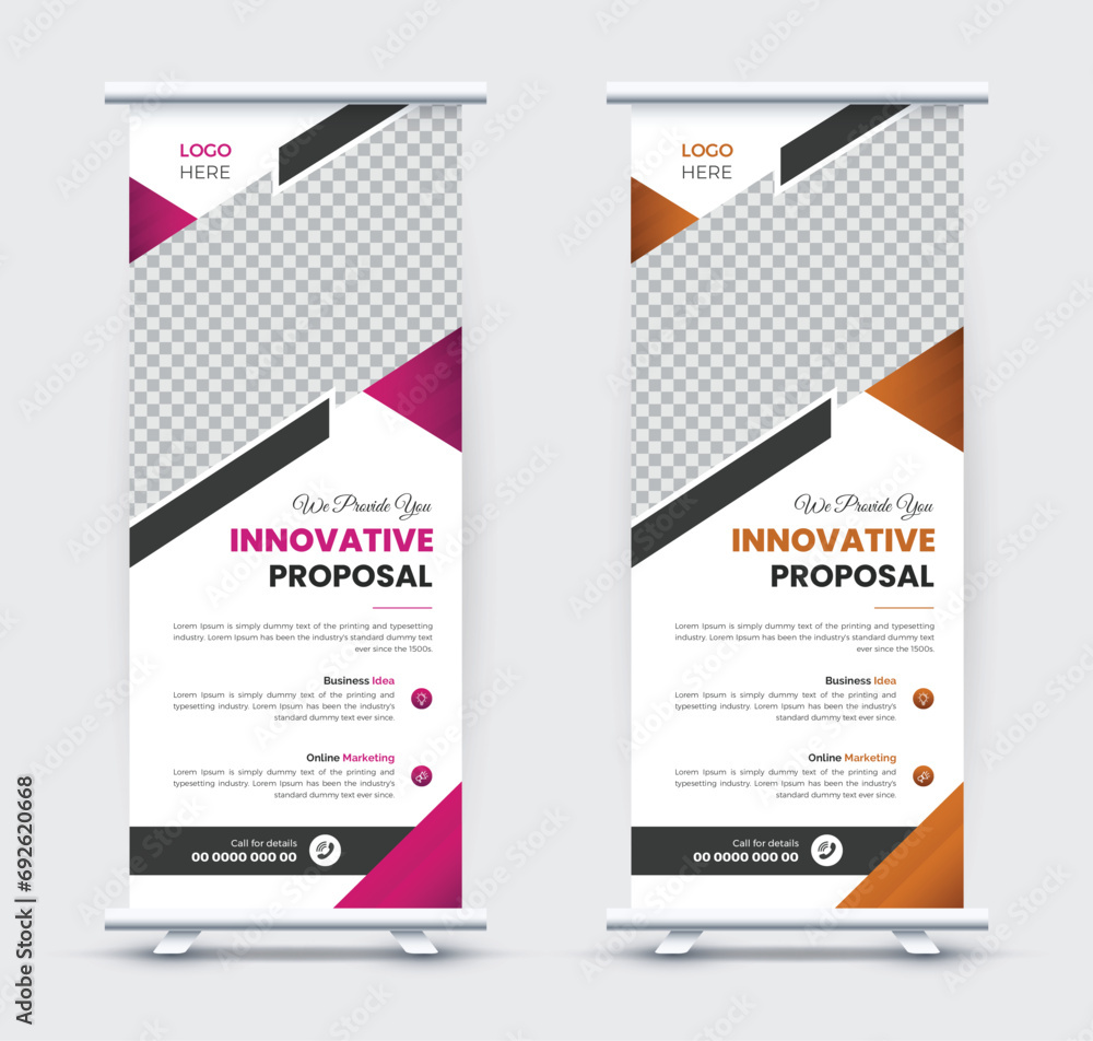 Corporate business agency roll up banner design or pull up banner ...