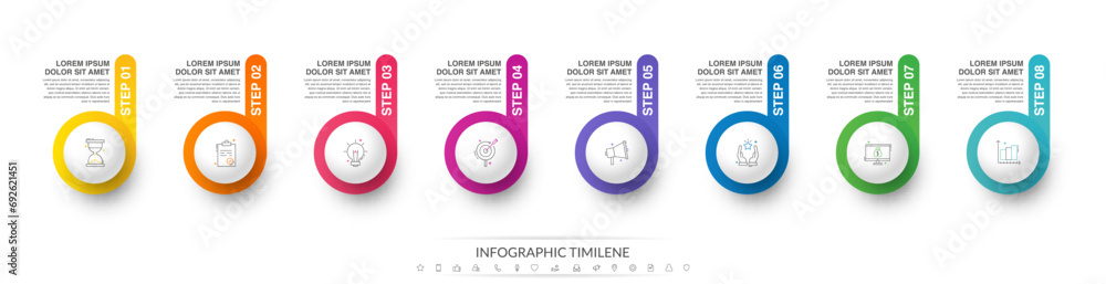 Vector template circle infographics. Business concept with eight ...