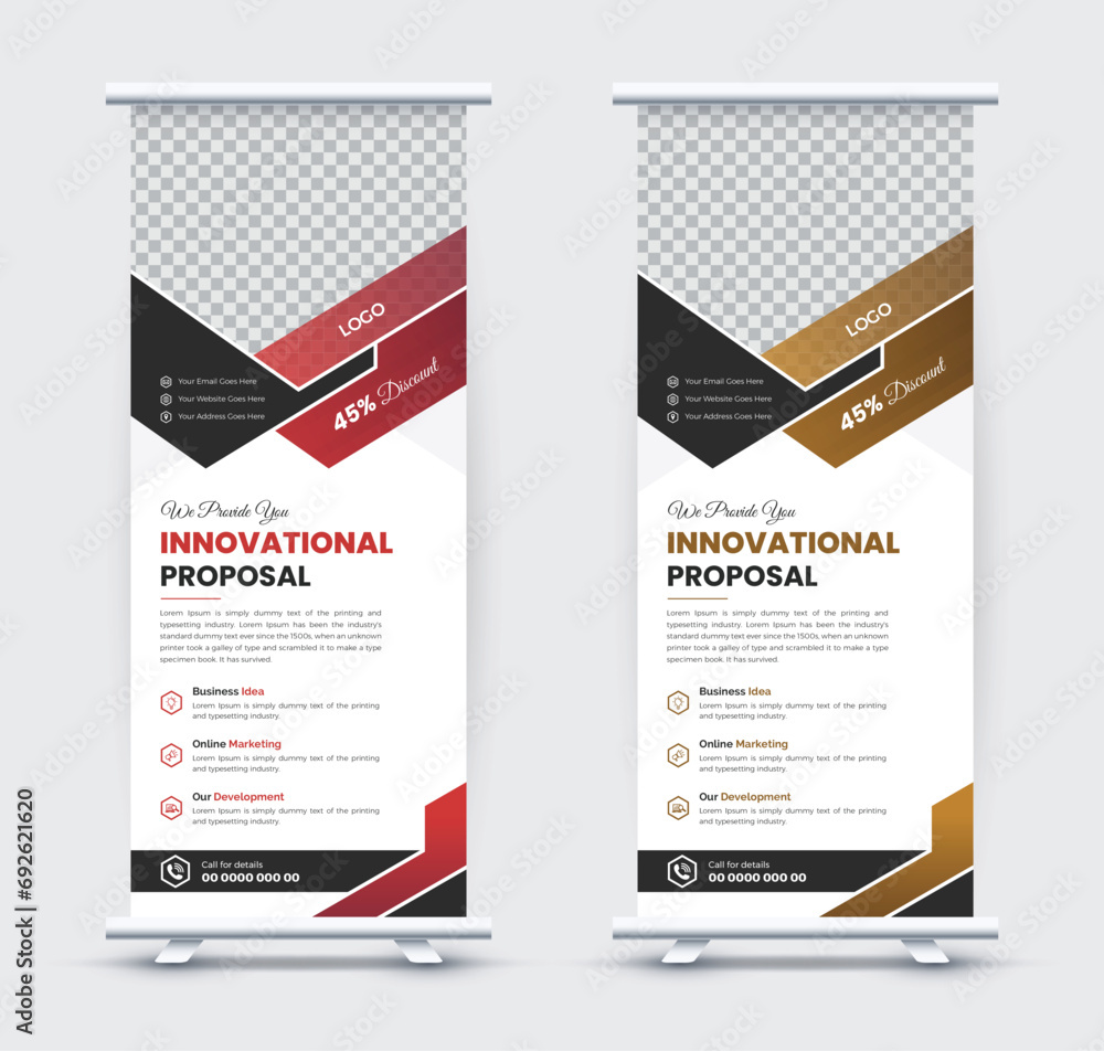 Corporate business agency roll up banner design or pull up banner ...