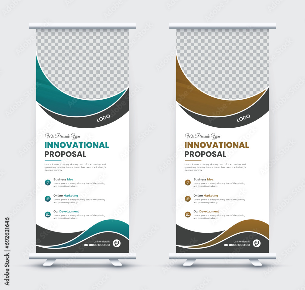Corporate business agency roll up banner design or pull up banner ...
