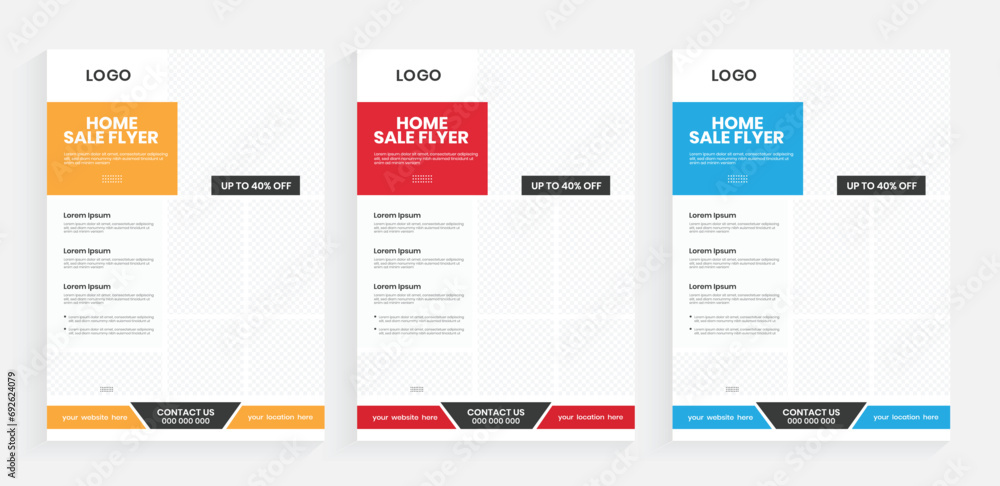 Real estate flyers template, property listing a4 vertical marketing ...