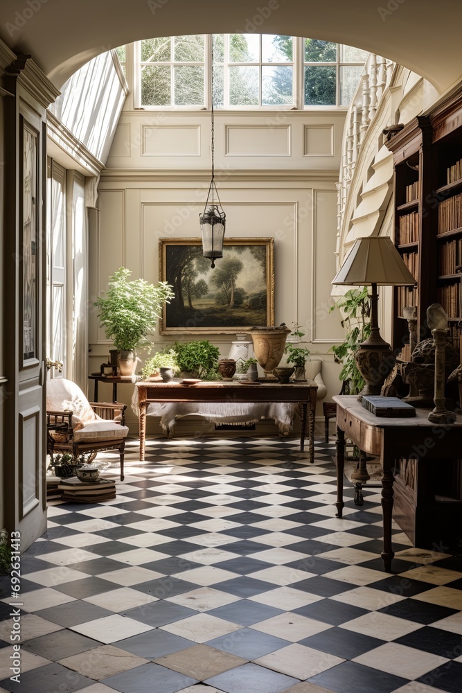 classic itely style foyer interior corridor entrance stair hall old ...