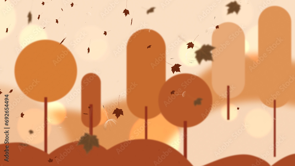 Autumn Animated Leaves Falling Loop 4k 1:1 16:9 9:16 Background Stock ...