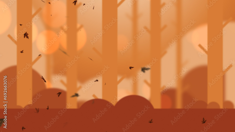 Trees Forest Leaves Falling Autumn Loop 4k 1:1 16:9 9:16 Background ...