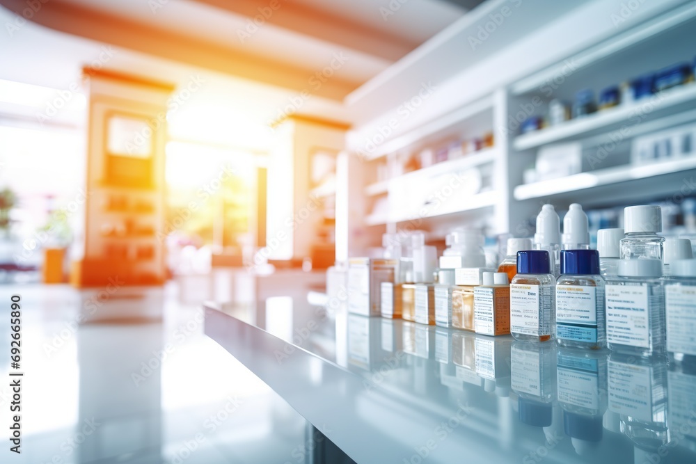 Pharmacy Pulse Blurred Background Immerses Viewers in the Dynamic Realm ...