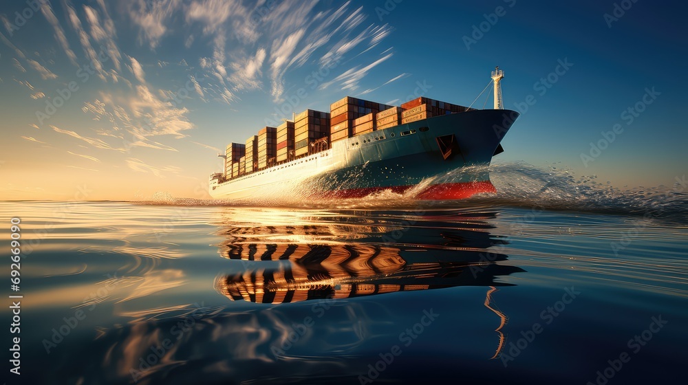 export goods ship cargo illustration import container, maritime trade ...