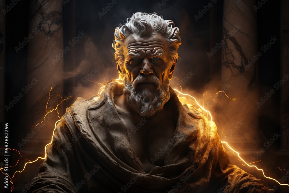 Abstract ancient roman, greek stoic person with a muscular body, marble ...