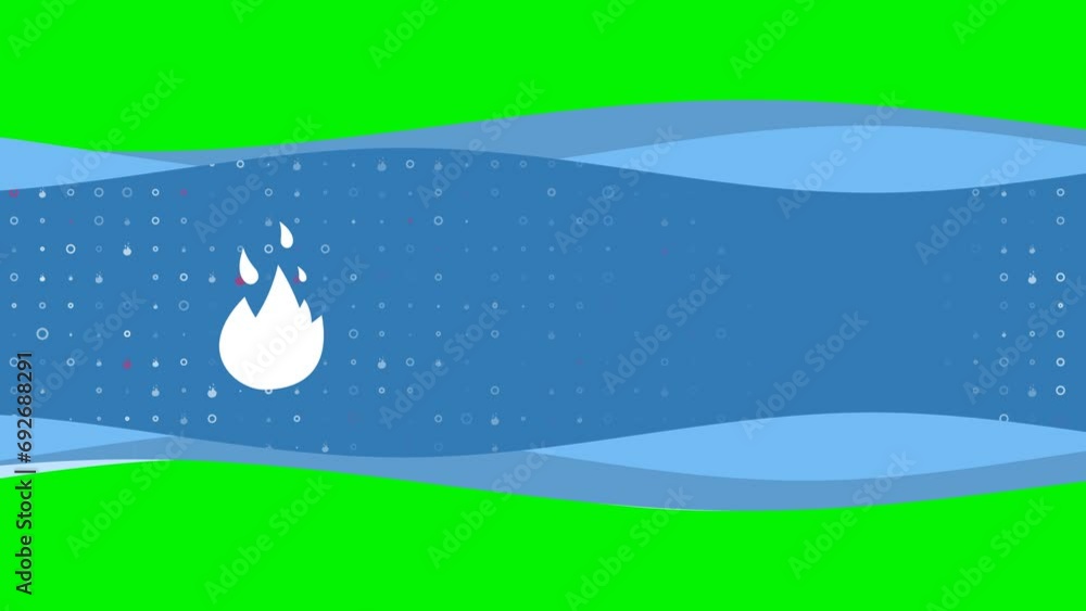 Vidéo Stock Animation of blue banner waves movement with white fire ...