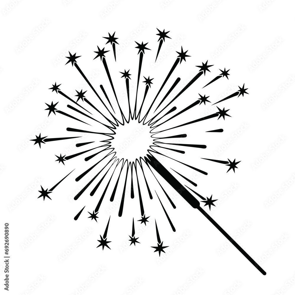 Sparkler Svg Design, Laser Cricut Cut Files, Vector Clipart File, Svg ...