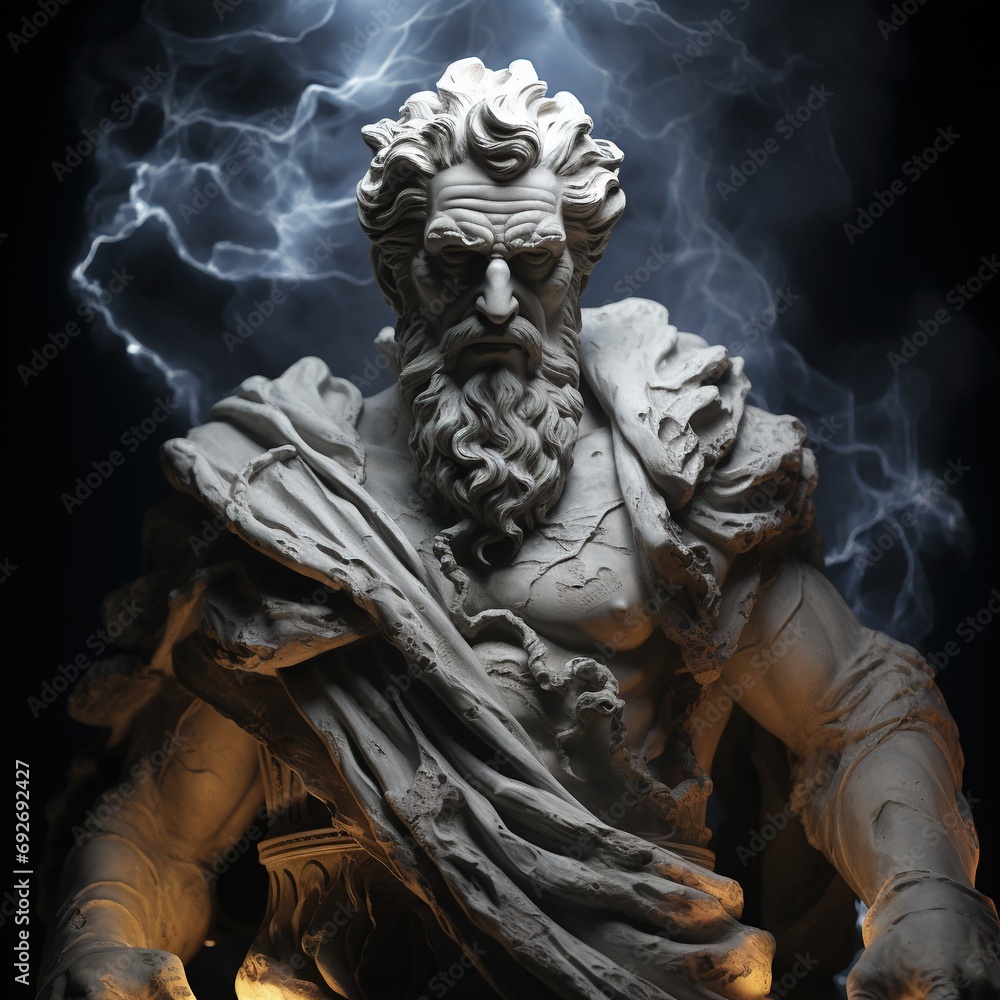 Abstract ancient roman, greek stoic person with a muscular body, marble ...