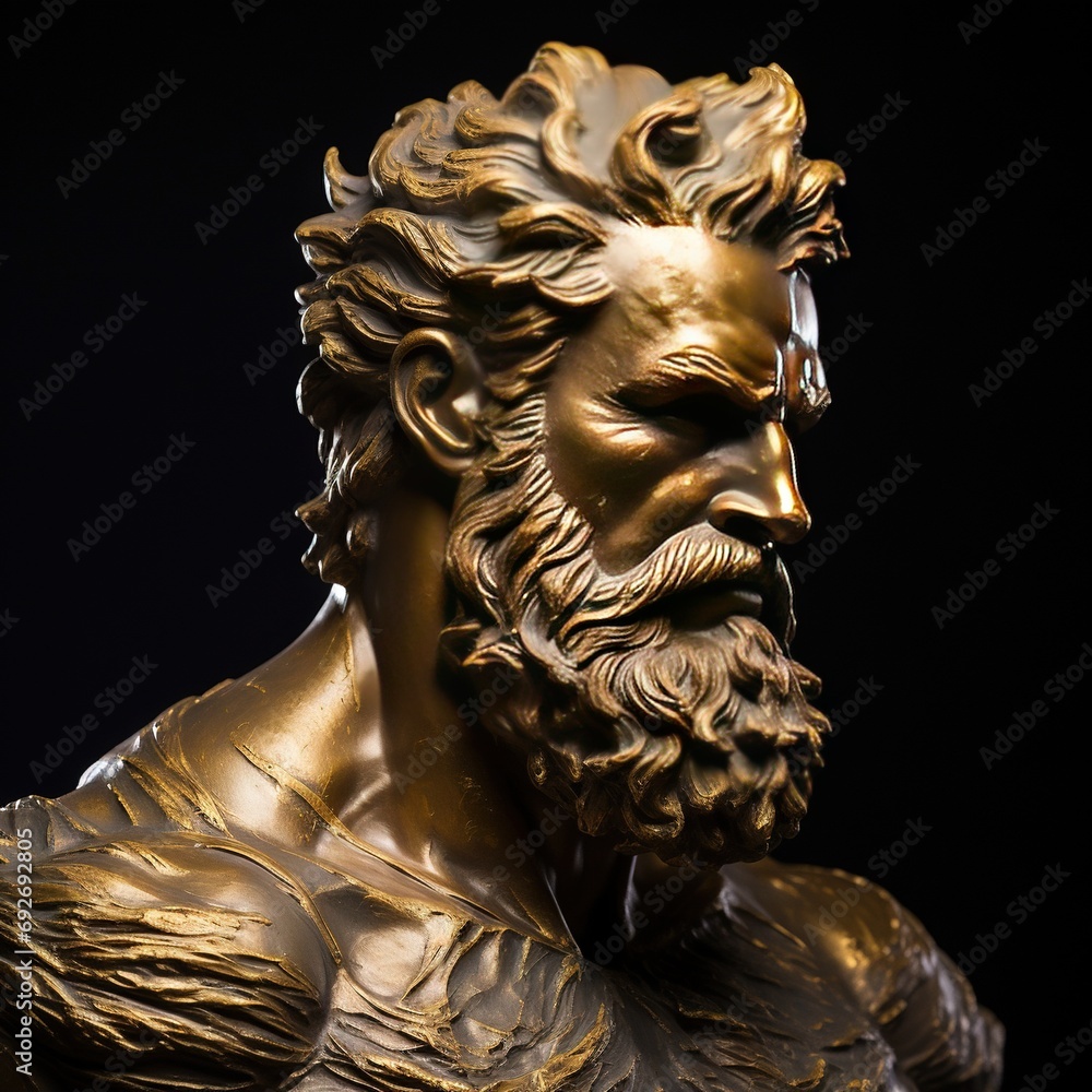 Abstract ancient roman, greek stoic person with a muscular body, marble ...