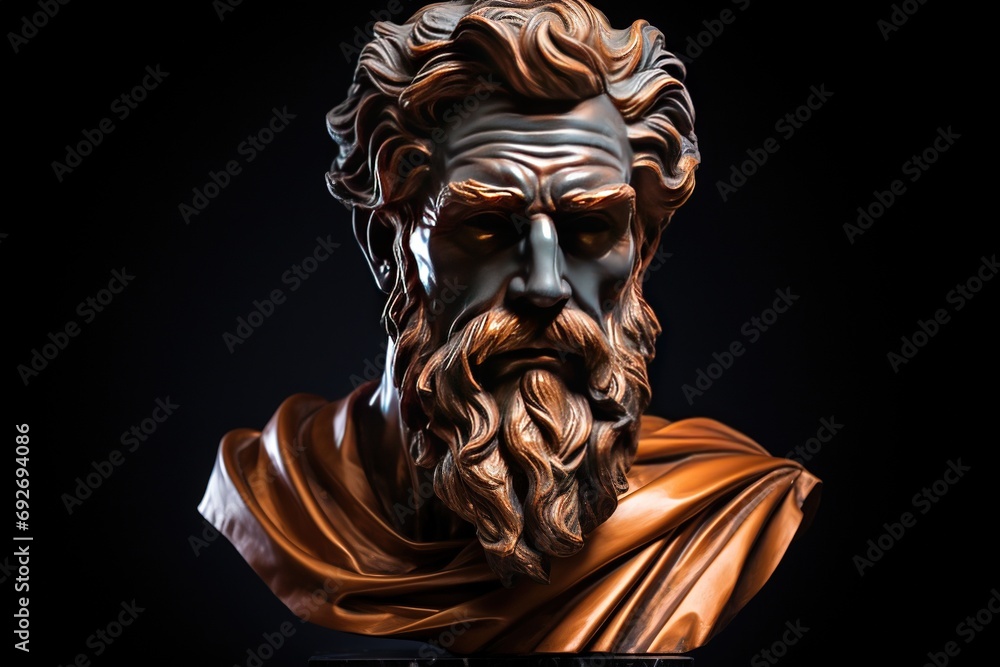 Abstract ancient roman, greek stoic person with a muscular body, marble ...