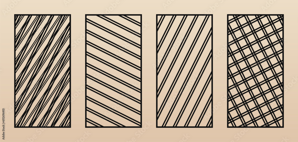 Laser cut panel set. Collection of vector abstract geometric patterns ...