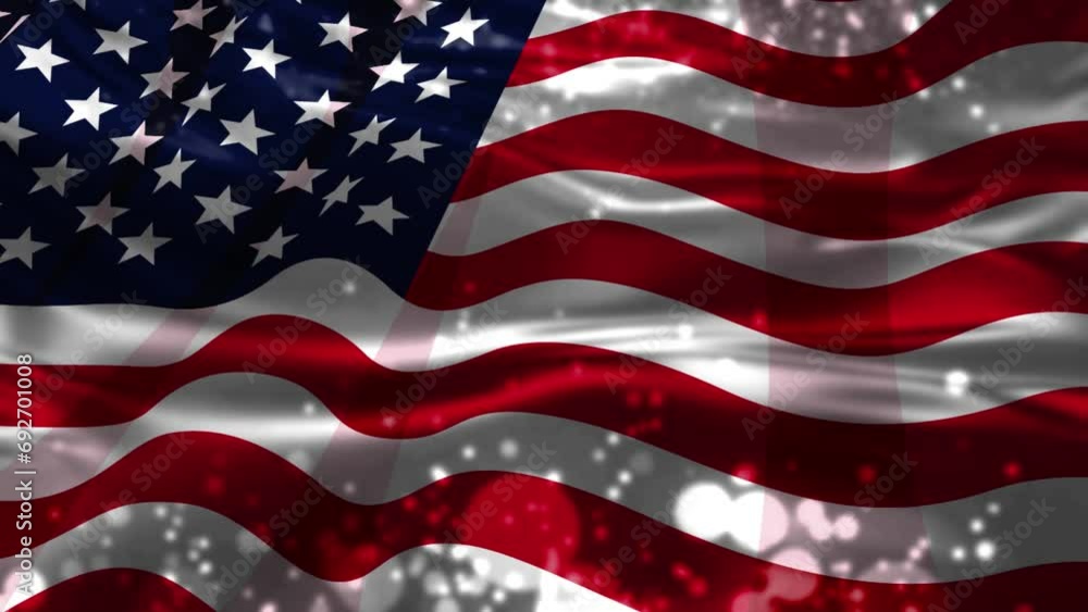 USA Flag Animation, Animation of American Flag, USA Flag And Snow ...