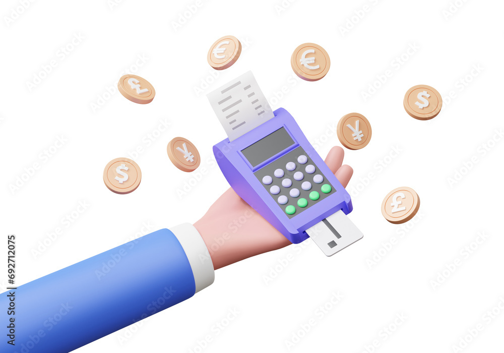 Hand holding businessman card payment terminal POS terminal. online ...