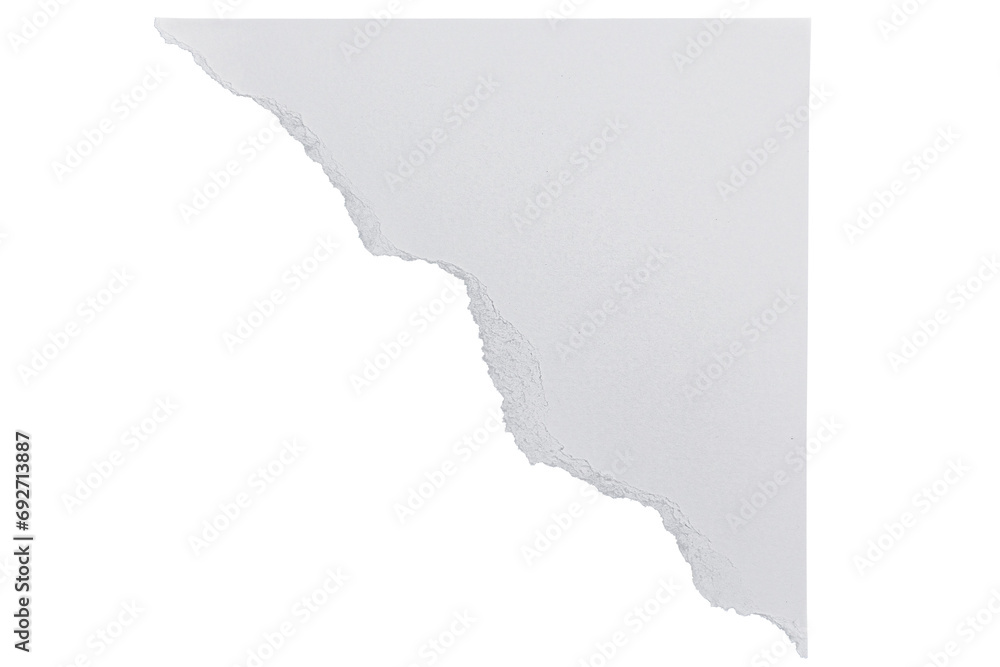 Ripped White Paper Overlay. Torn Paper Edge Effect. Isolated Objects ...