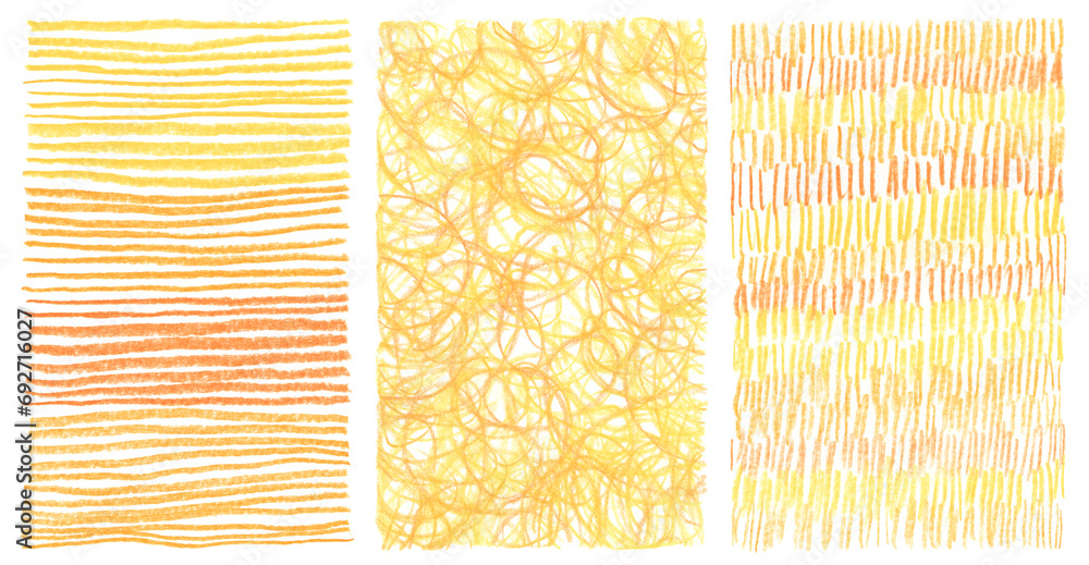Yellow Hand drawn scrawl sketch line hatching. Pen, pencil, pastel ...