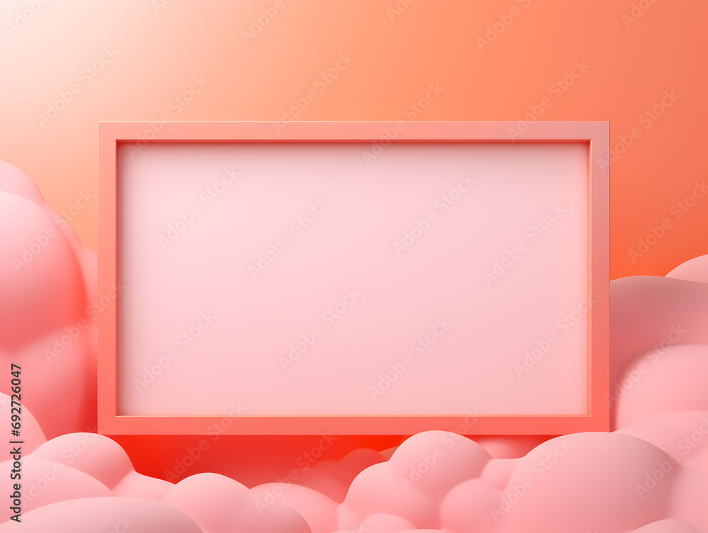 Minimalistic frame background in peach fuzz color with free copy space ...