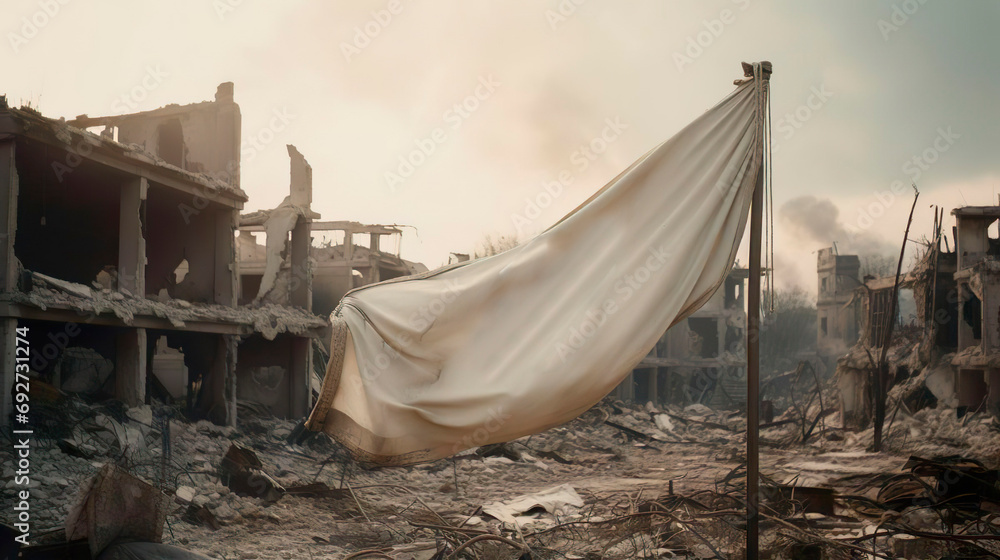 The white flag is a sign of surrender. The army surrenders with a white ...