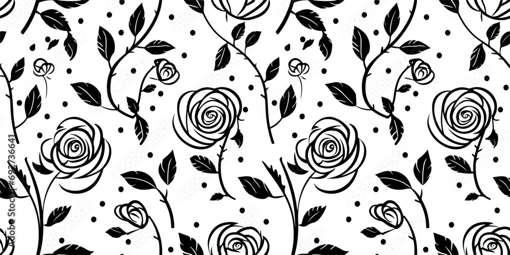 Rose Floral Pattern SVG Bundle, Seamless Pattern SVG, Flower Pattern ...