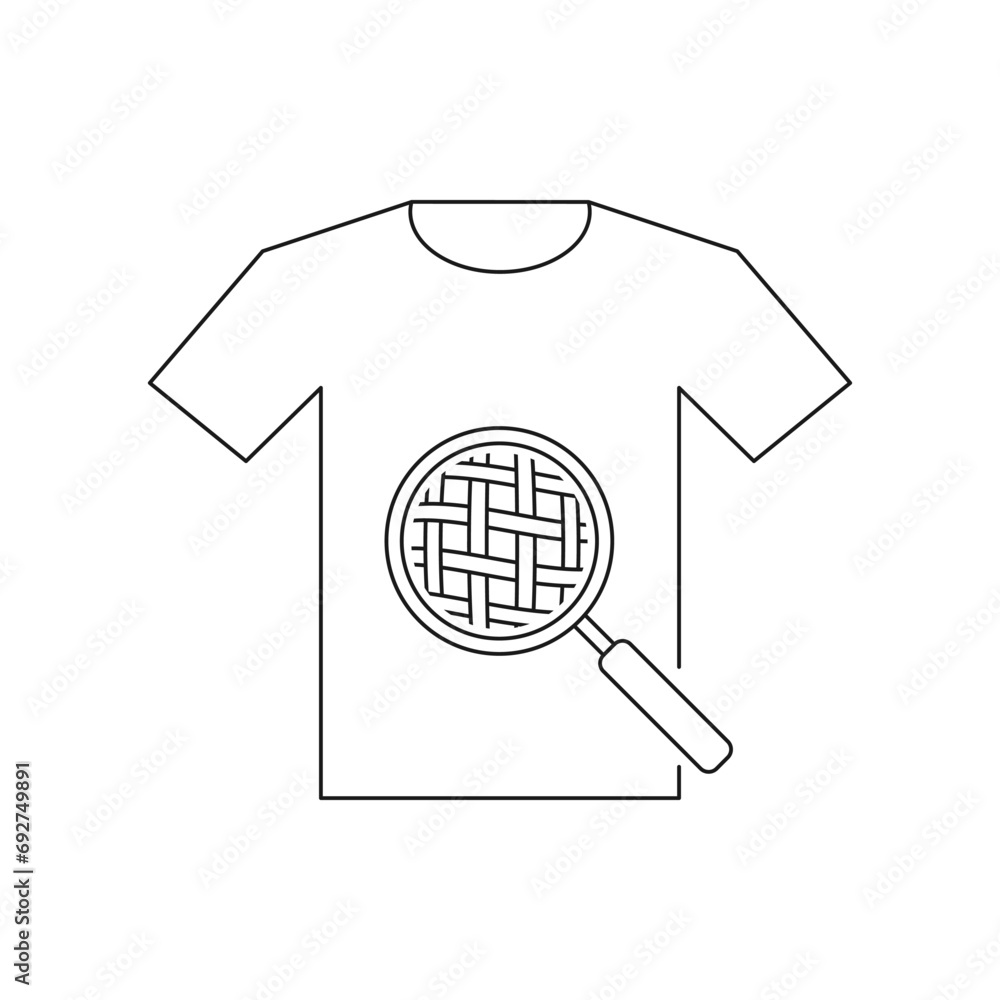 Cloth fabric inspection icon line style isolated on white background ...