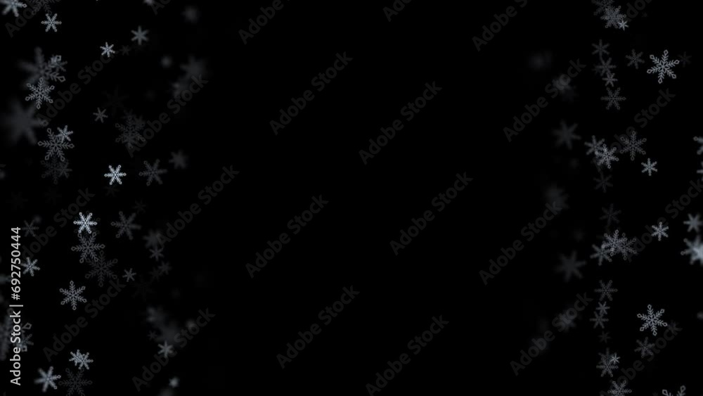 snowfall overlay, black background - winter, slowly falling snow effect ...