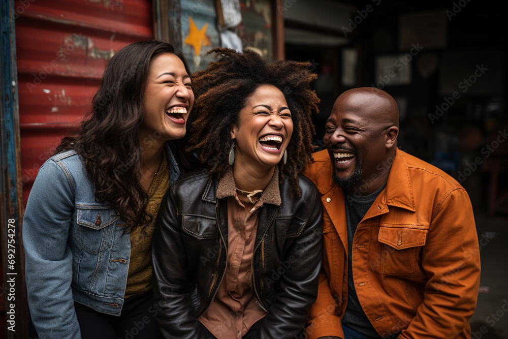 friendship of different nations, together diverse cultures, traditions ...